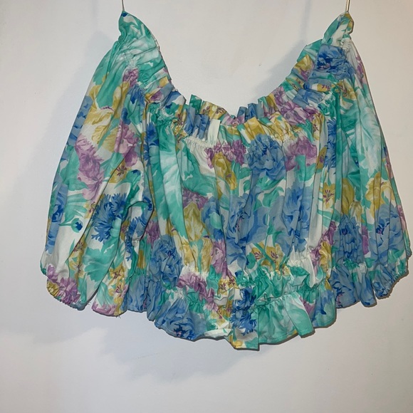 Zara | Tops | Zara Multi Color Floral Crop Top | Poshmark